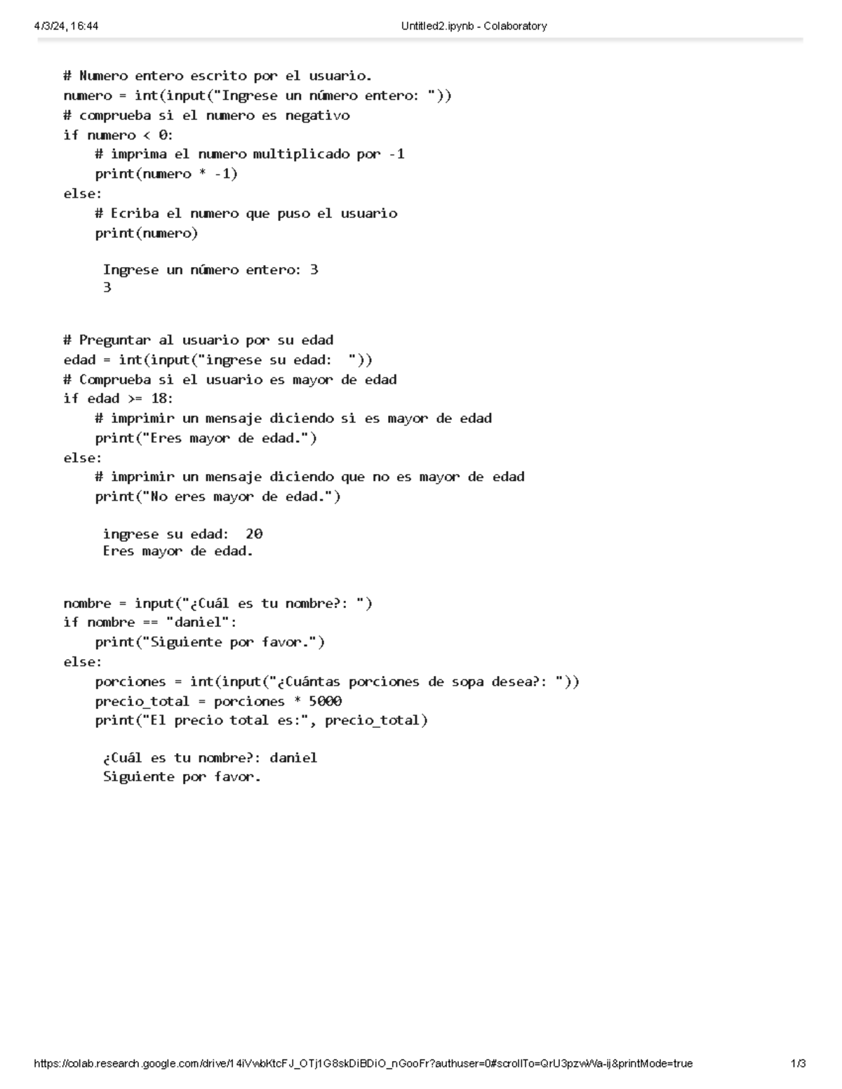 Trabajo DE Jhonatan- Programacion - 4/3/24, 16:44 Untitled2 - Colaboratory - Studocu