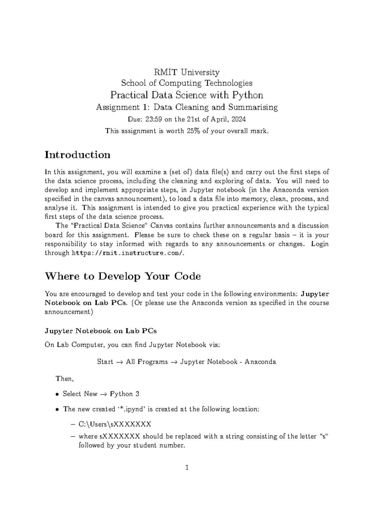Assignment 1 PDS 2024 Sem1 - RMIT University School of Computing Technologies Practical Data ...