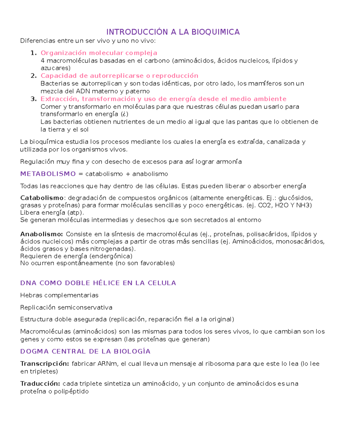 Solemne 1 bioquimica - Guía de repaso - INTRODUCCIÓN A LA BIOQUIMICA ...