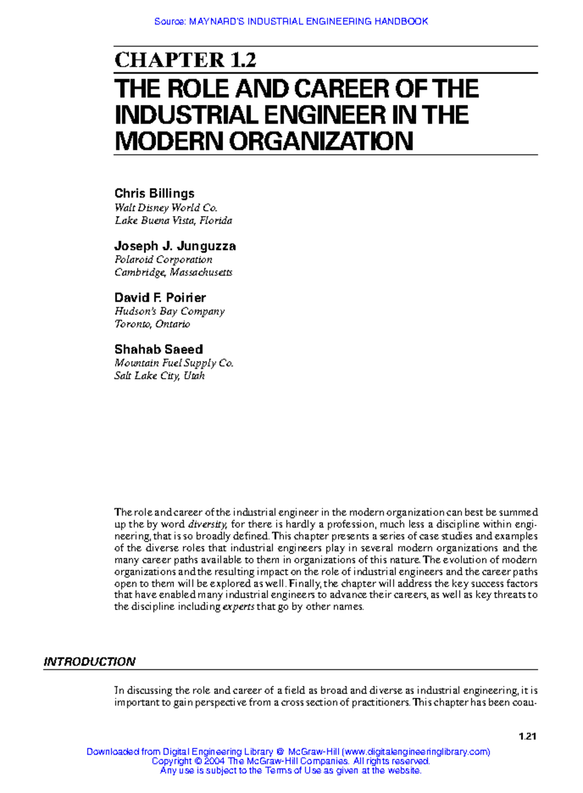 02-THE ROLE AND Career OF THE Industrial Engineer IN THE Modern ...