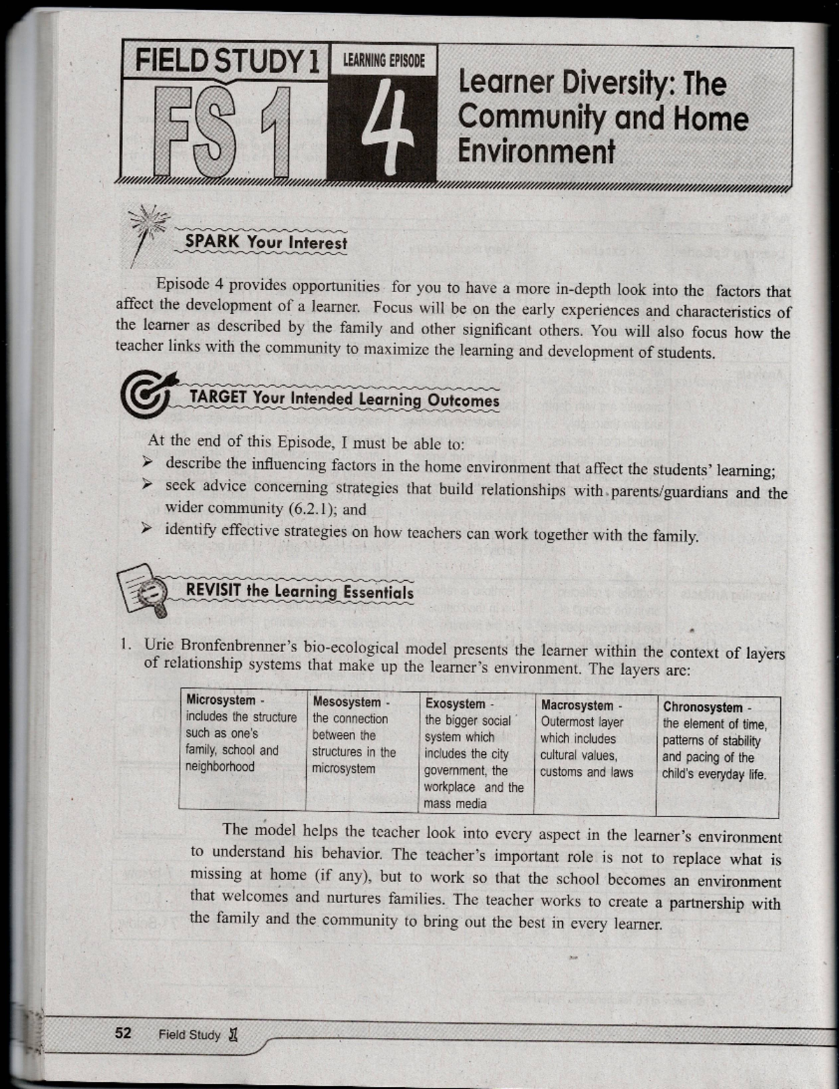 Field Study 01, Episode 04 - FIELD STUDY1 LEARNING EPISODE Learner ...