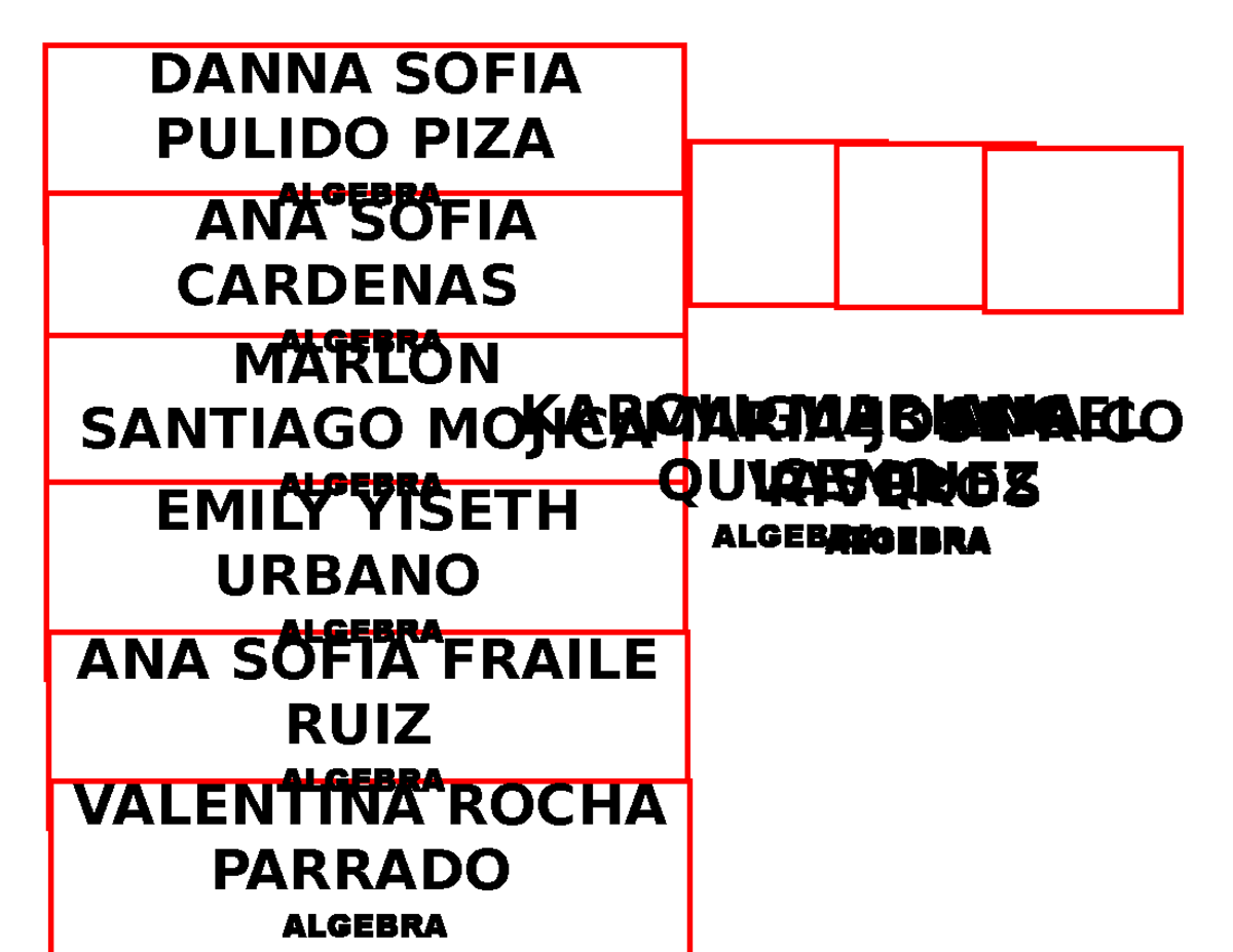 Rotulos 8° - hola - MARIA JOSE RICO RIVEROS ALGEBRA MIGUEL ANGEL ...