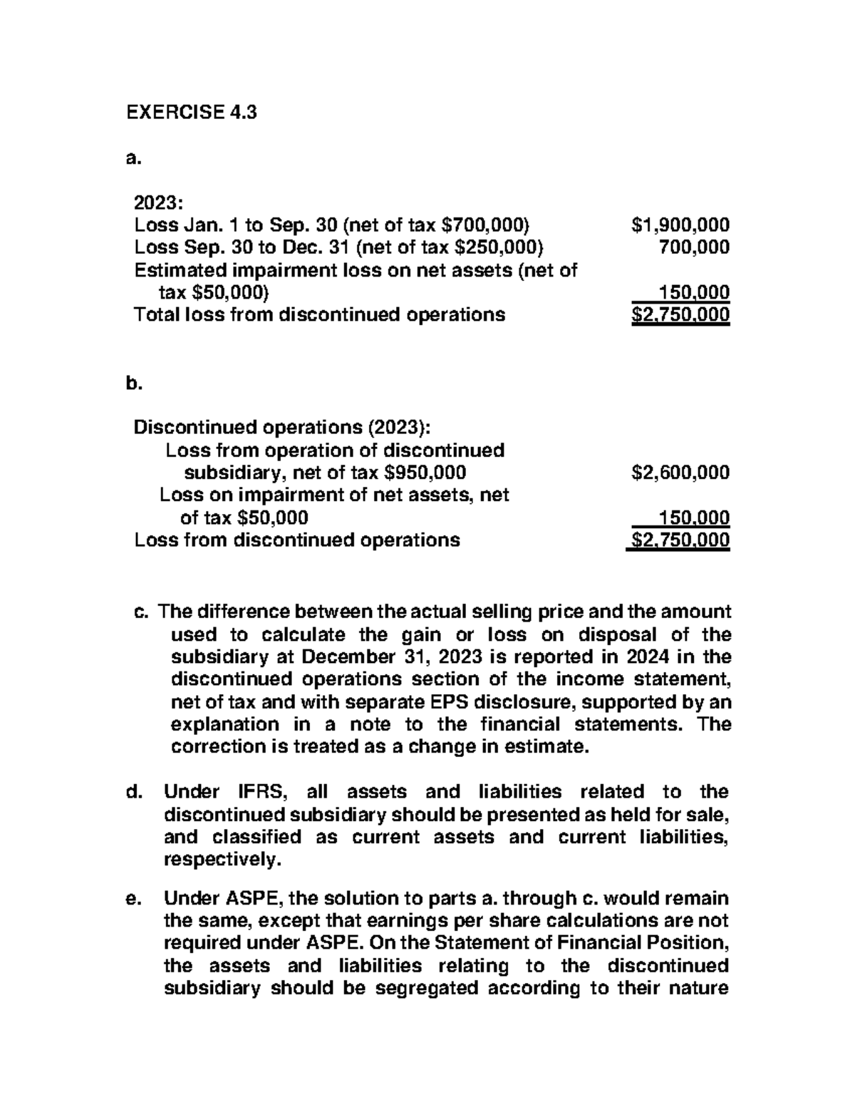 Solution Ch 04 Reporting Financial Performance EXERCISE 4 A 2023