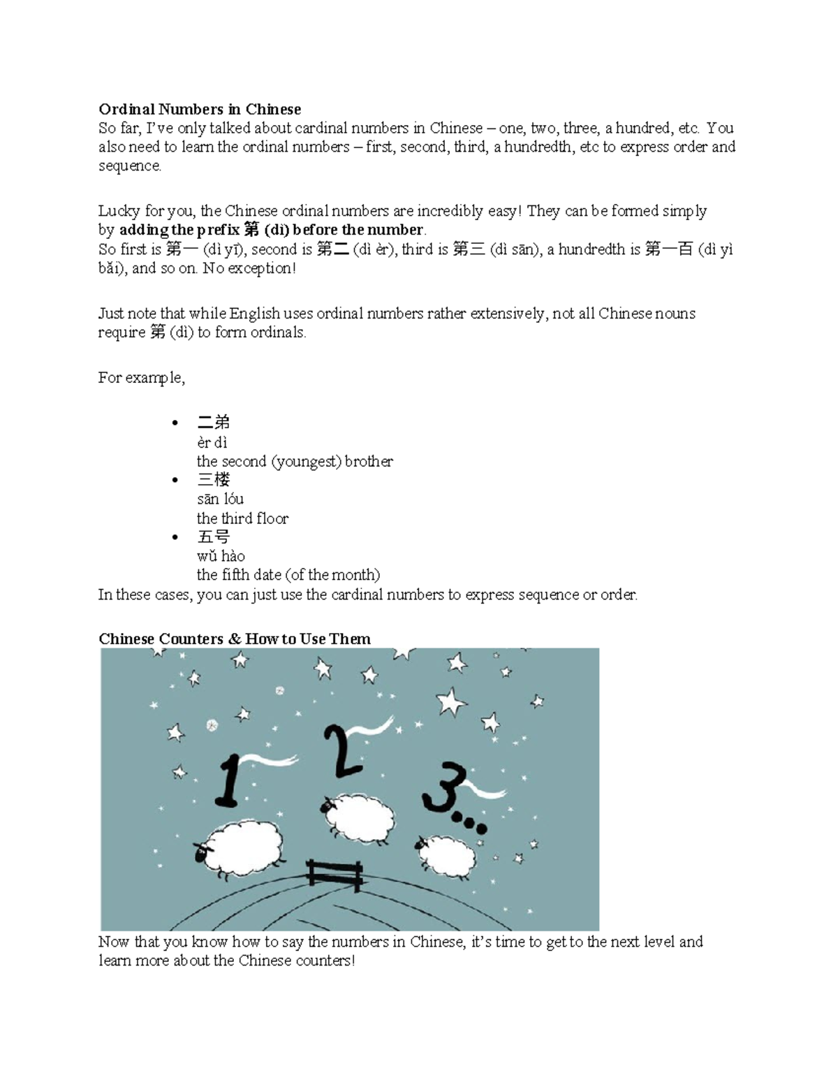 Ordinal Numbers in Chinese - You also need to learn the ordinal numbers ...