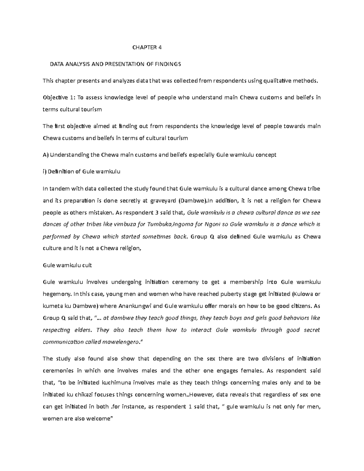 Chapter 4 - Law essay - CHAPTER 4 DATA ANALYSIS AND PRESENTATION OF ...