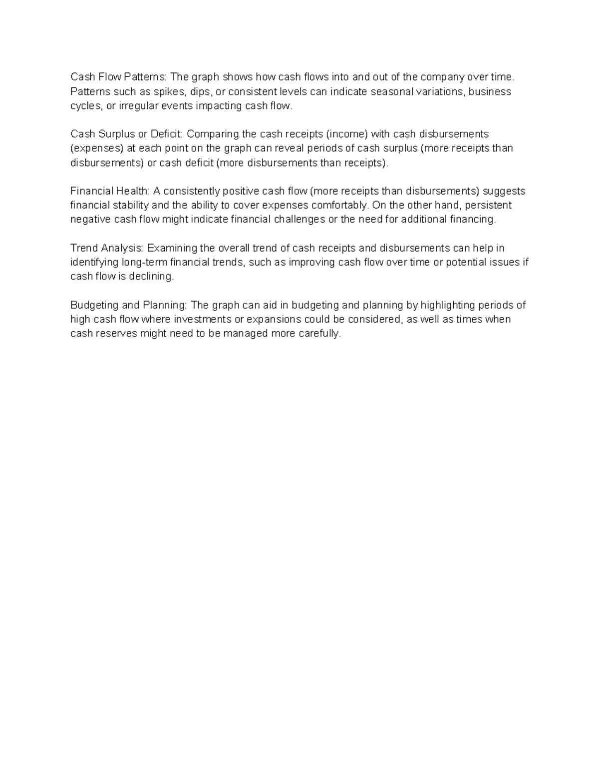 Cash flow - Cash Flow Patterns: The graph shows how cash flows into and ...