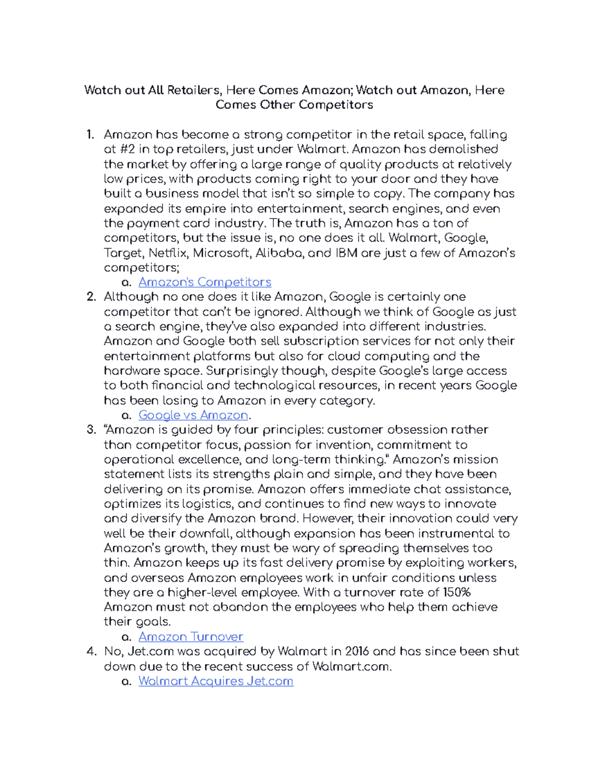 Mini Case 1 - Amazon Case Study - Watch out All Retailers, Here Comes ...