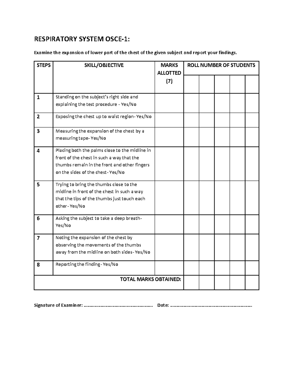 Respiratory System OSCE - Examine the expansion of lower part of the ...