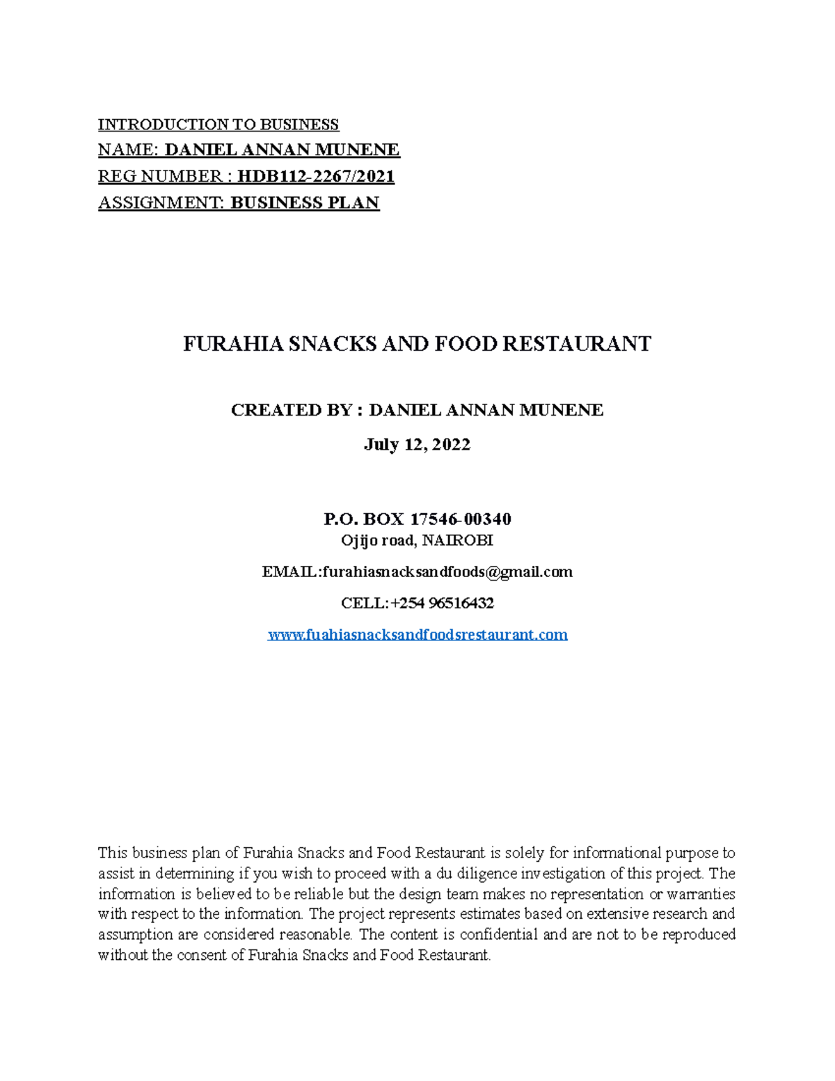 Introduction TO Business assignment - INTRODUCTION TO BUSINESS NAME ...