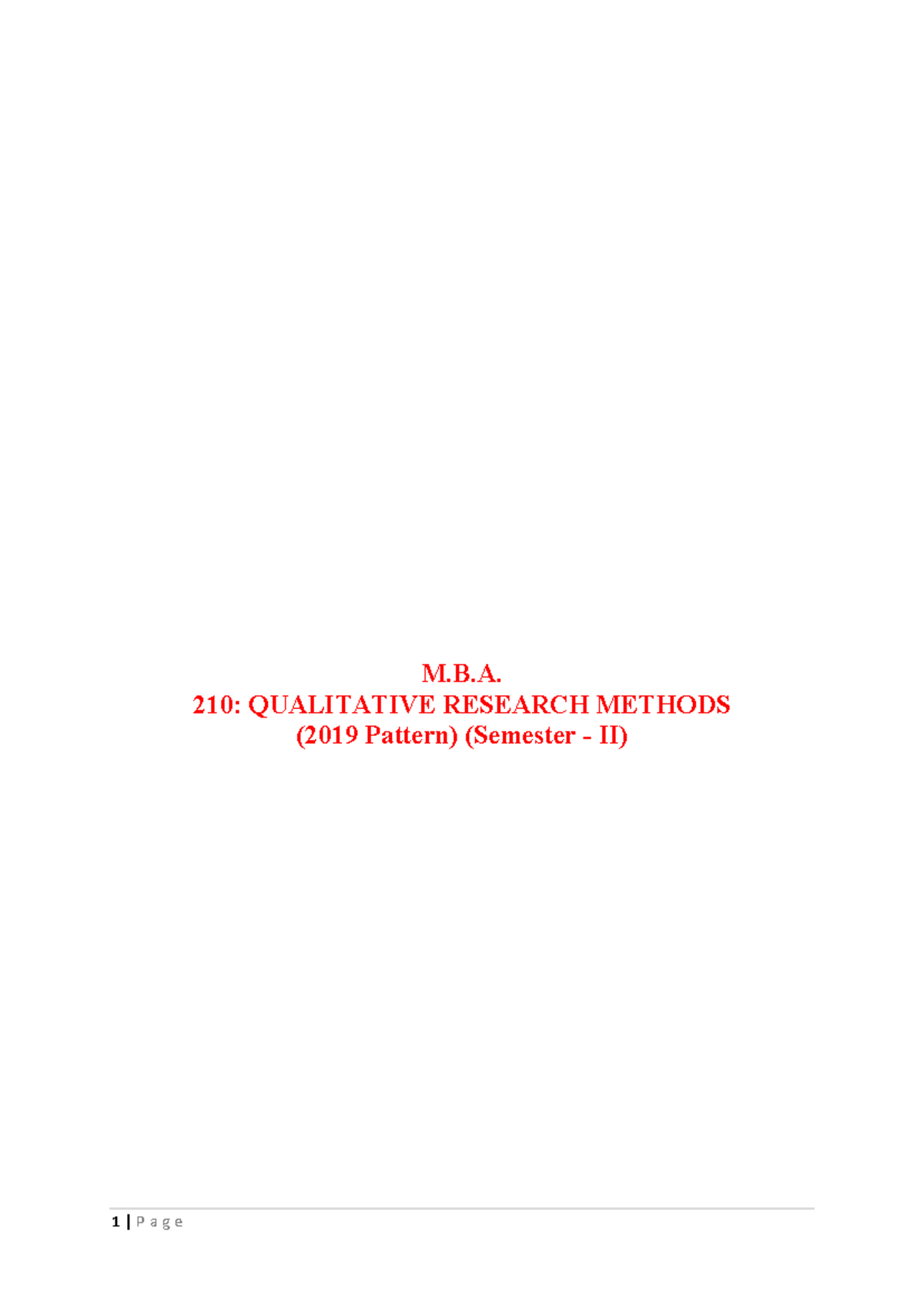 210 qrm qus 3 year solved kkk - M.B. 210: QUALITATIVE RESEARCH METHODS (2019 Pattern) (Semester ...