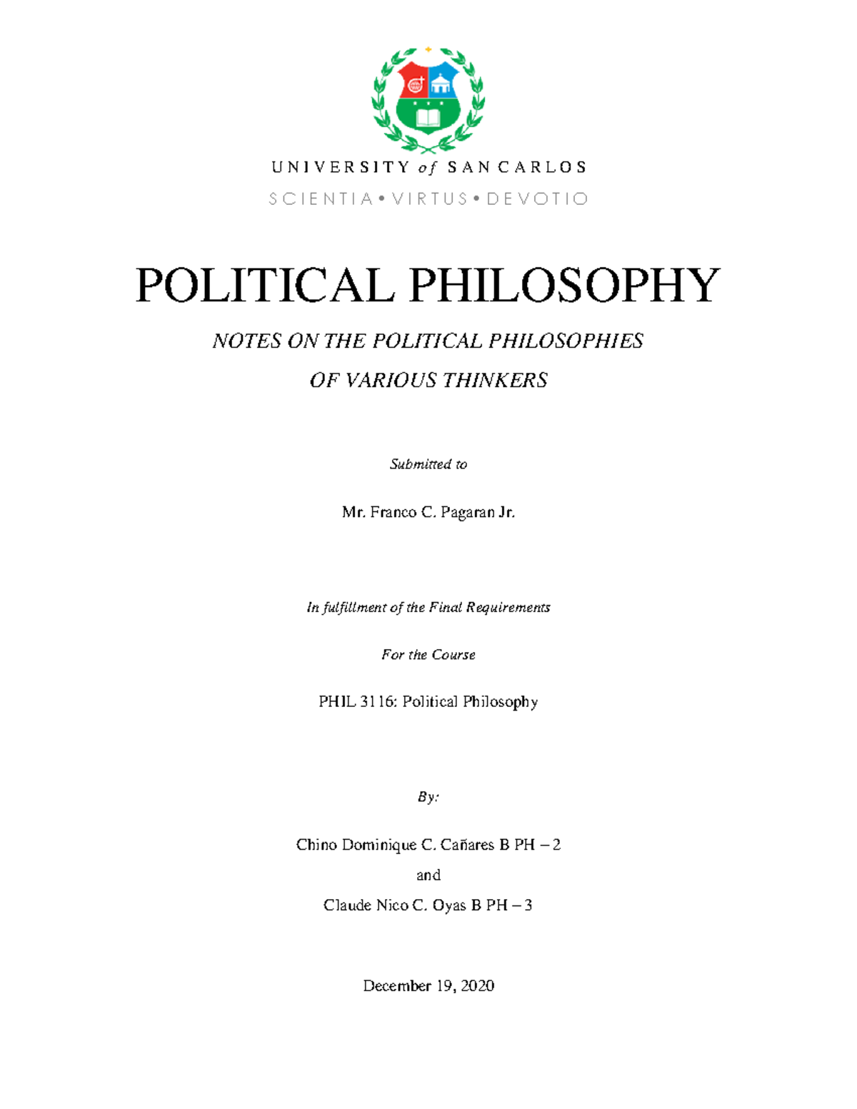 Political Philosophy - Political thoughts of Various Thinkers by Oyas ...