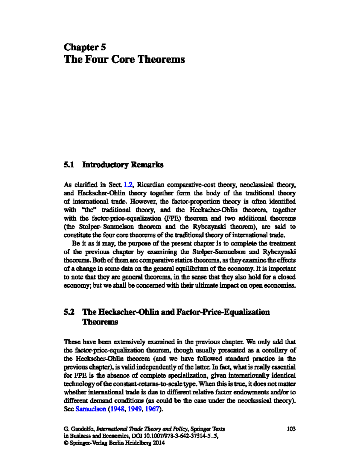 2.3 Ch-5 The Four Core Theorems - Chapter 5 The Four Core Theorems 5 Introductory Remarks As ...