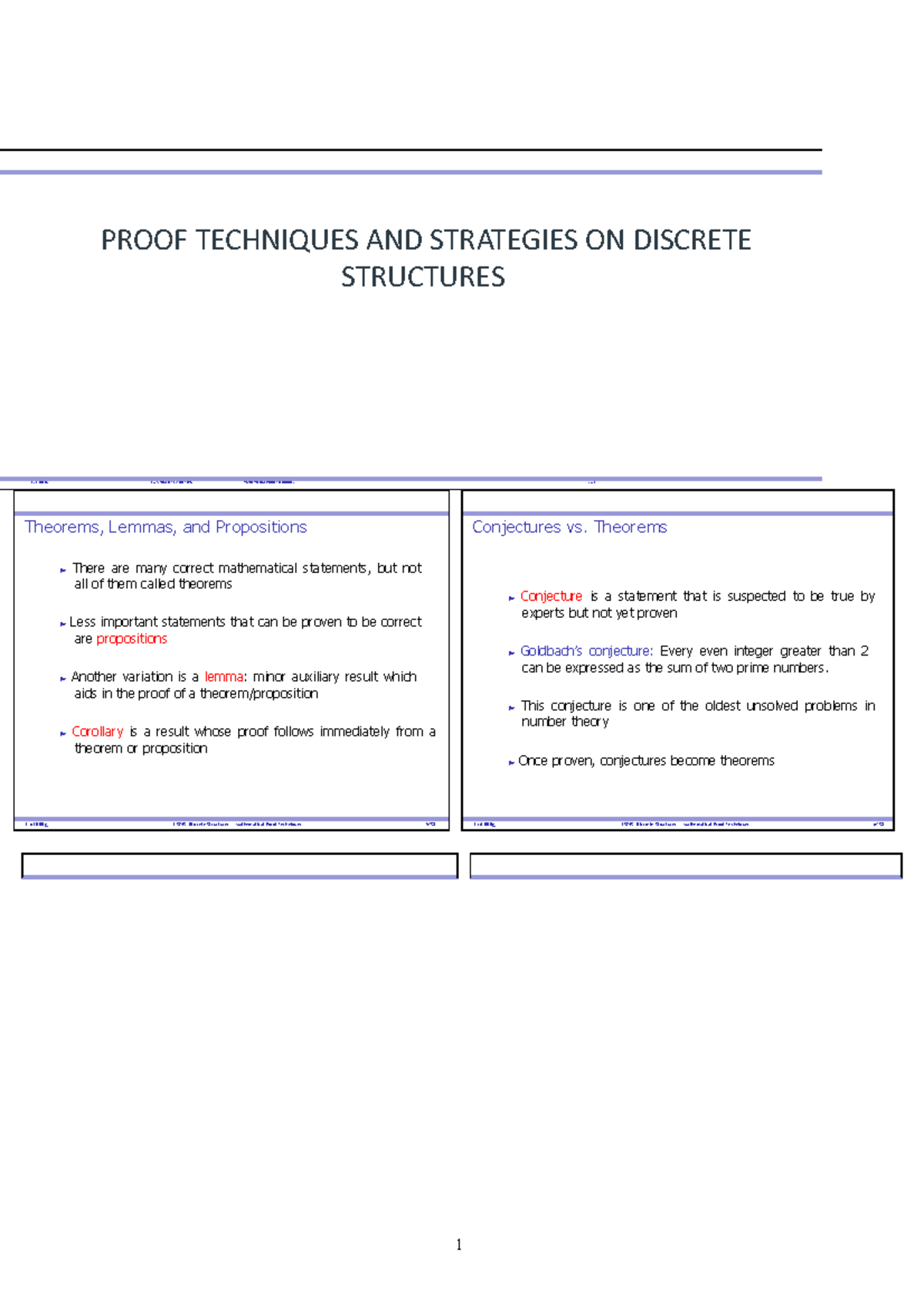 Proof Techniques and strategies on discrete structures - PROOF ...