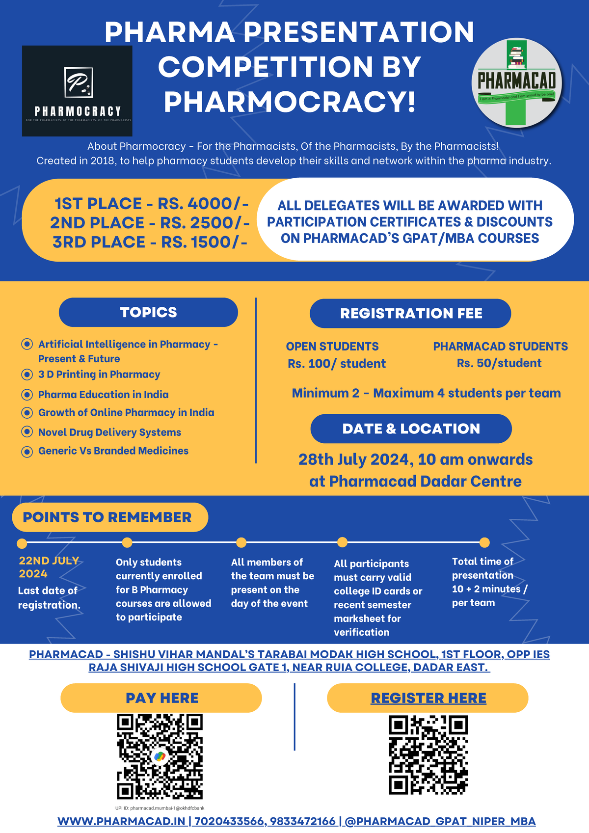 Pharma Presentation Competition - Pharmocracy - Brochure - PHARMA ...