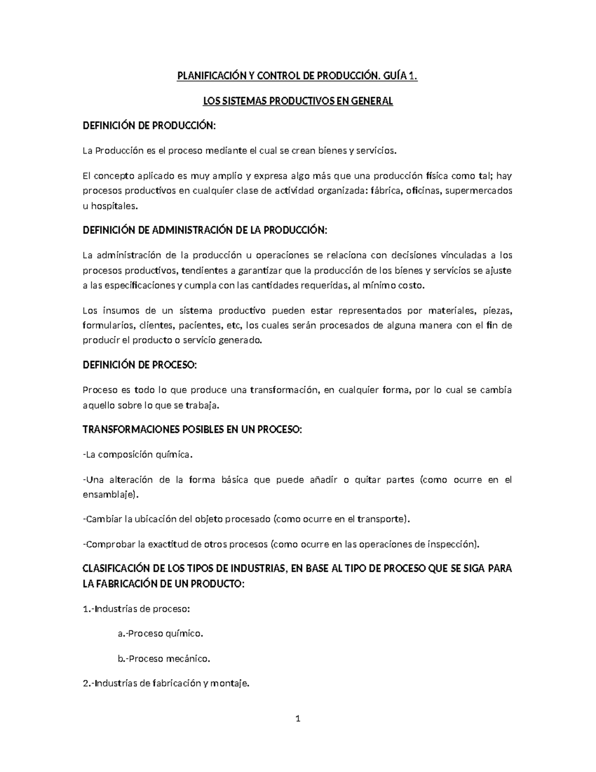 GUIA 1 Sistemas Productivos LGSR - PLANIFICACIÓN Y CONTROL DE ...