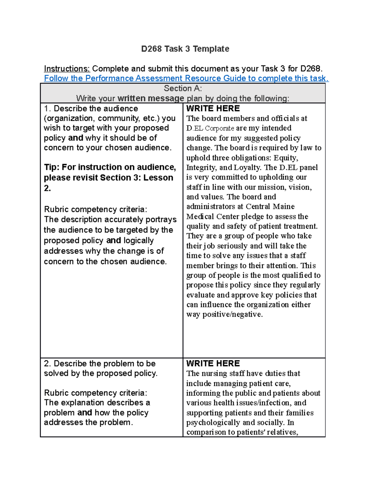 RRM2 D268 Task 3 Table Template - D268 Task 3 Template Instructions ...