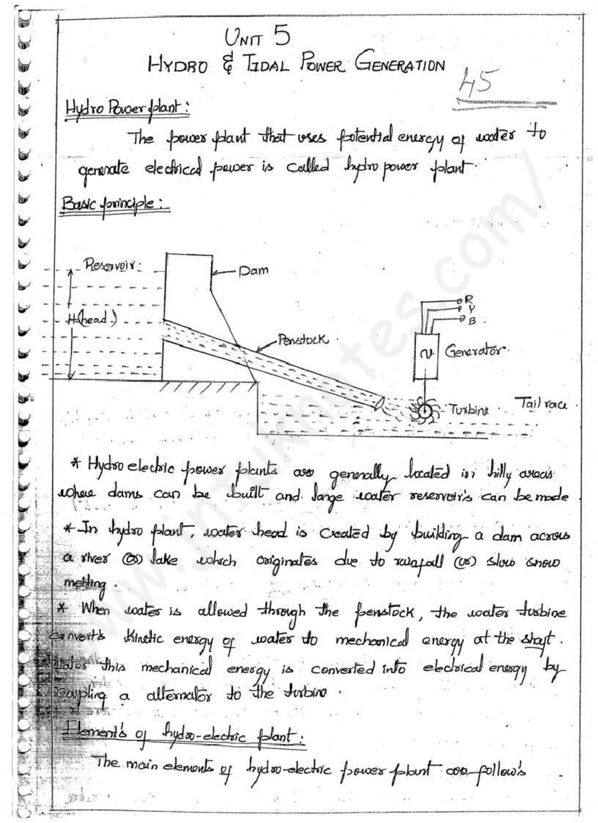 UNIT 5 RES watermark - Unit 5 - UNIT 5 HYDRO TIDAL POWER GENERATION 45 ...