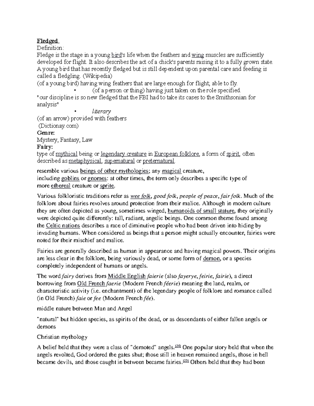 Docx-14 - Had to write an idea of a story - Fledged Definition: Fledge ...