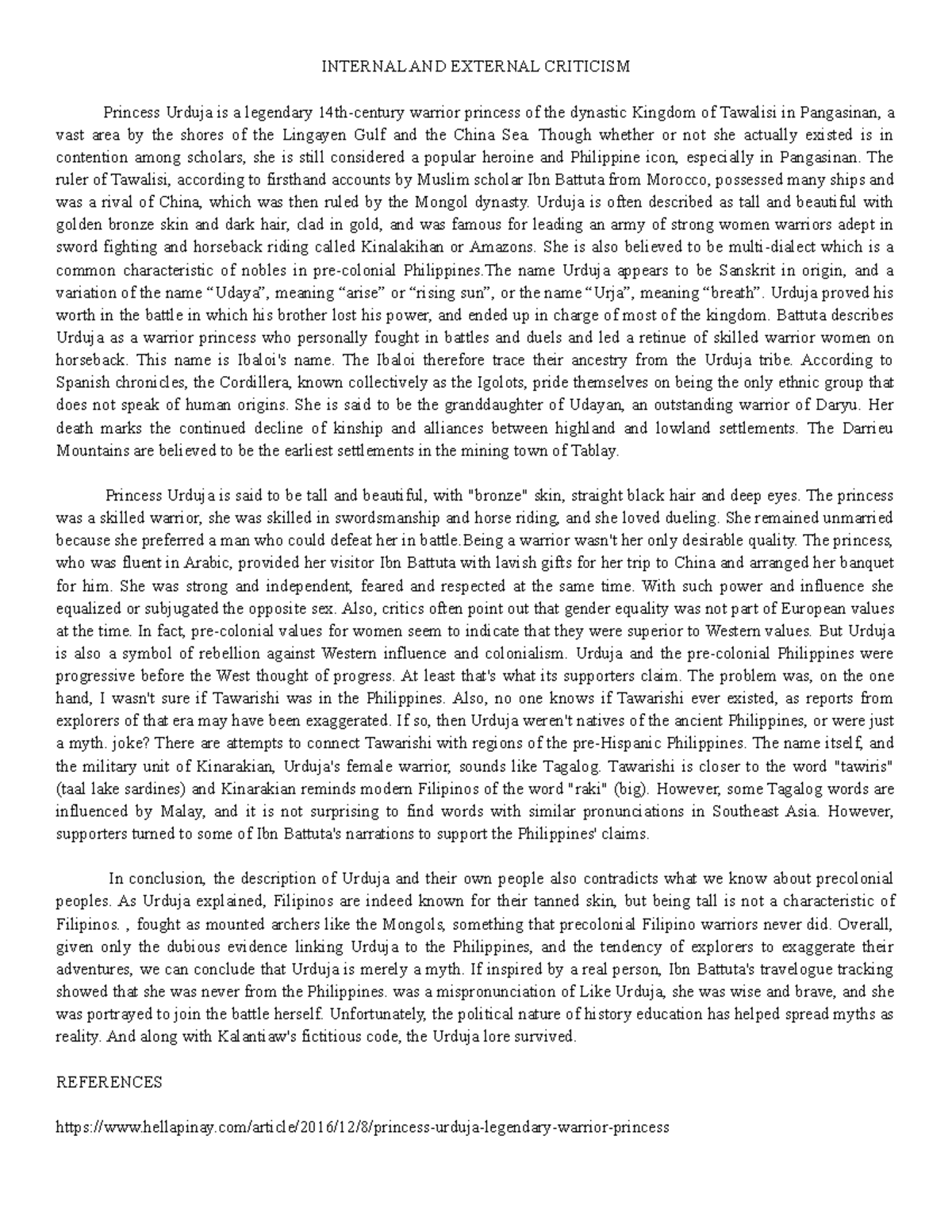 Internal AND External Criticism - INTERNAL AND EXTERNAL CRITICISM ...