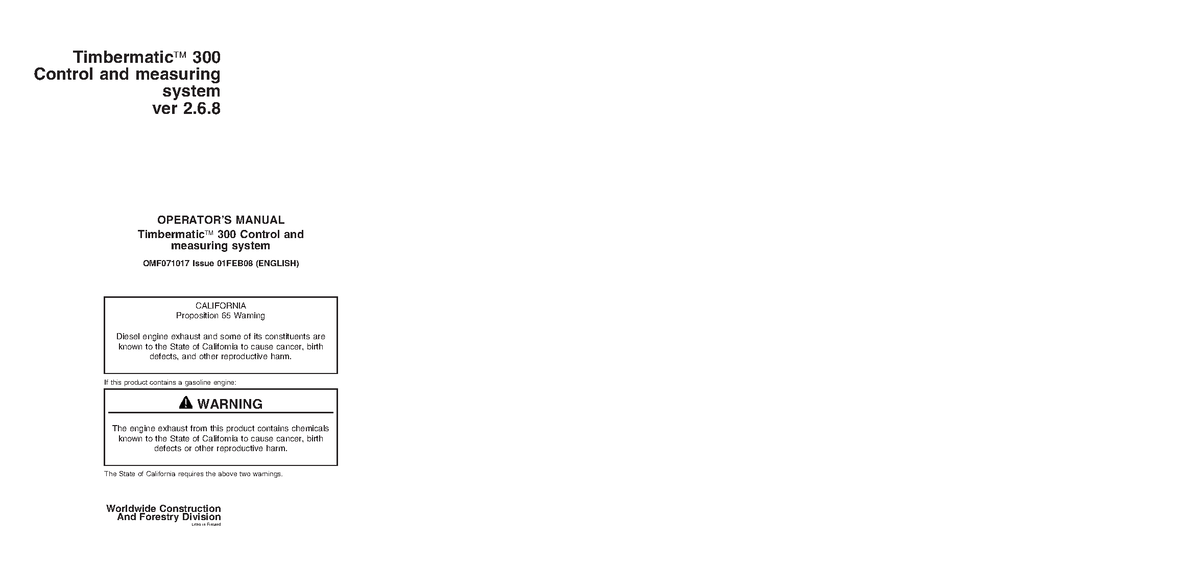 F071017 - asdasdasdasdas - Timbermatic 300 Control and measuring system ...