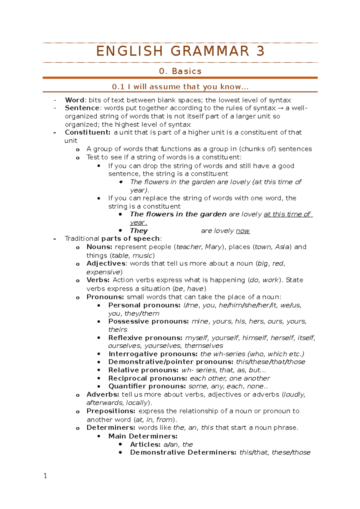 Summary Grammar 3 ENGLISH GRAMMAR 3 0 Basics 0 I Will Assume That summary-grammar-3-english-grammar-3-0-basics-0-i-will-assume-that