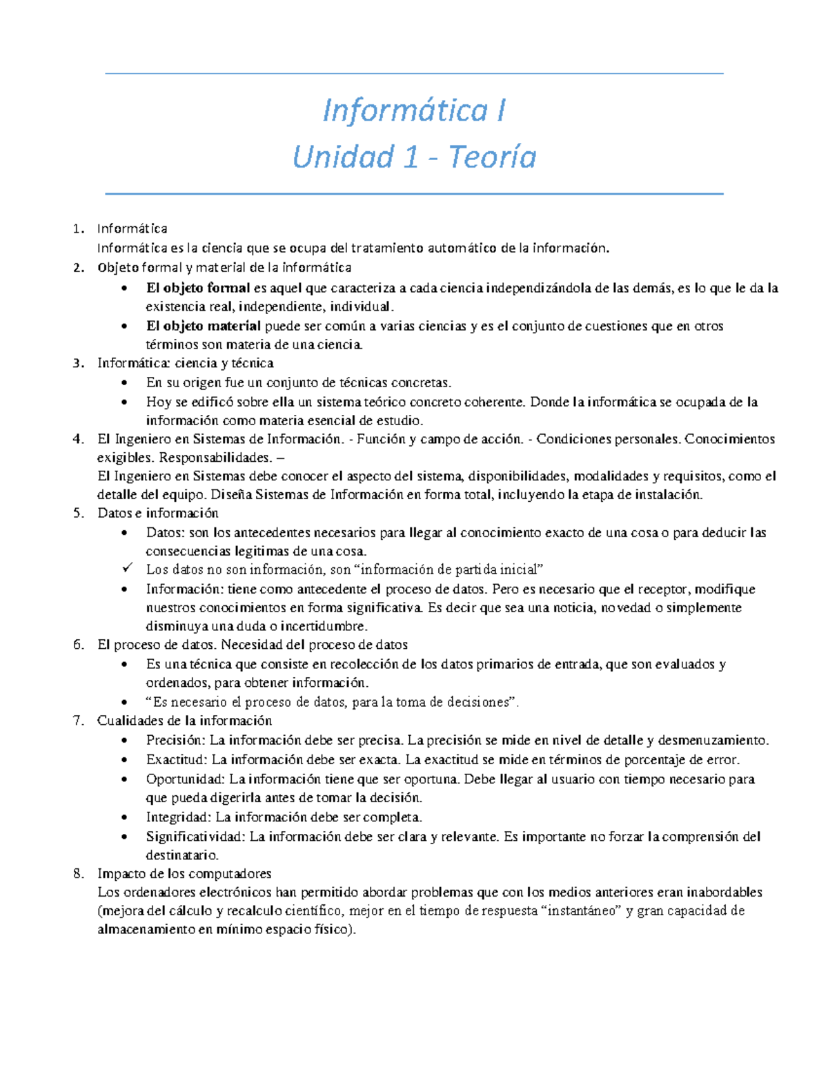 Informática I - Resumen - Warning: TT: undefined function: 32 Warning: TT: undefined function ...