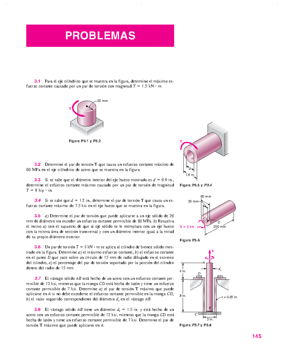 Mecanica de Materiales Beer 5th Edicion-pages-145-146-147 - 145 PROBLEMAS 3 Para el eje ...