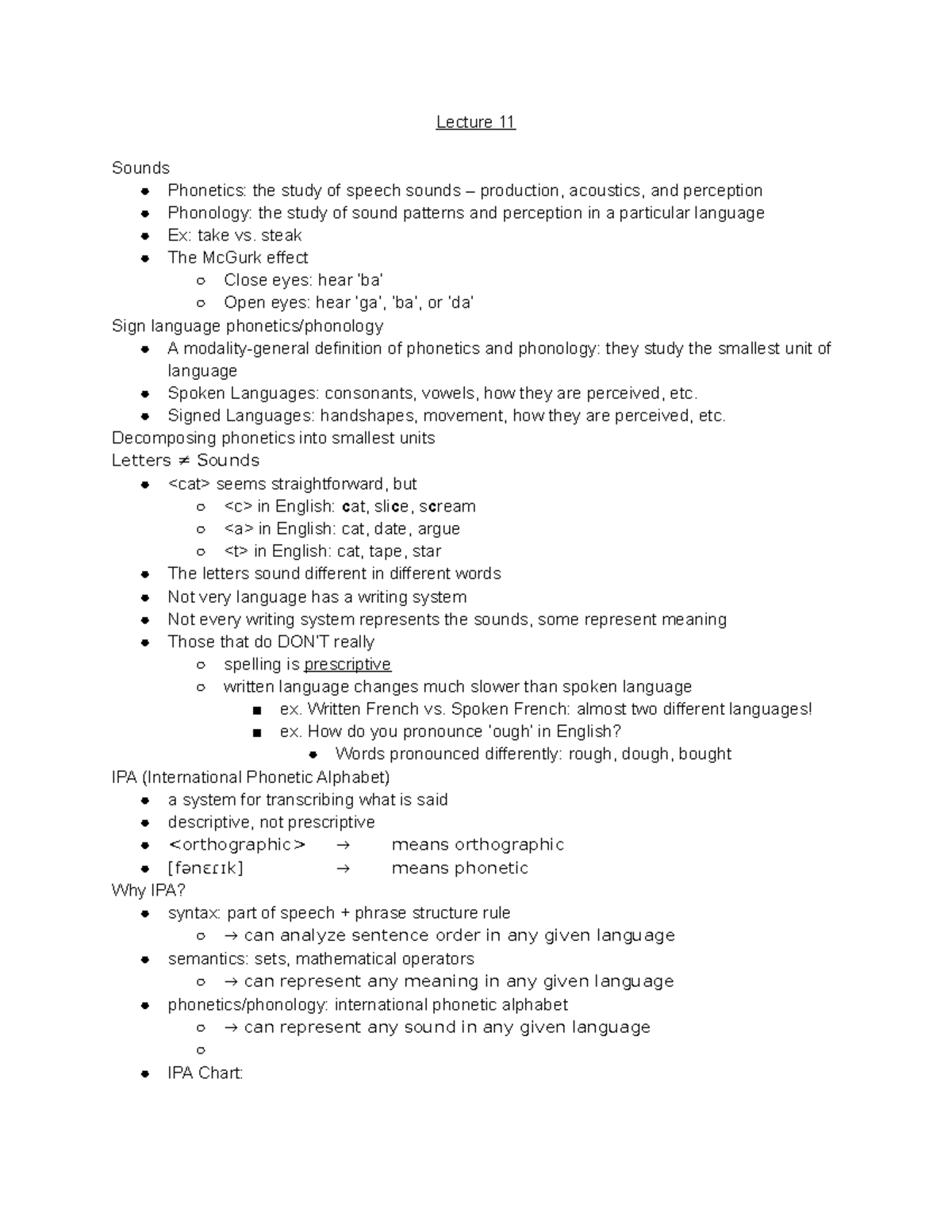Lecture 11 - Phonetics - Professor Ahn - Lecture 11 Sounds Phonetics ...