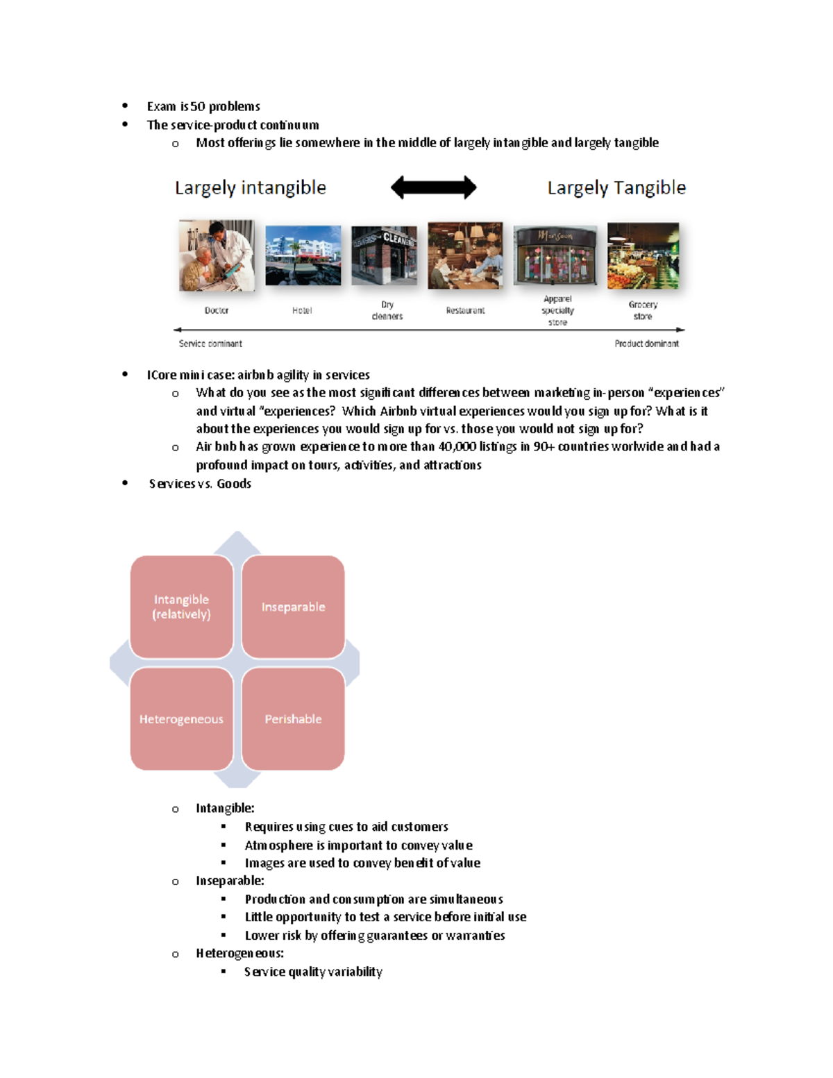 Marketing Services - John Cady - Exam is 50 problems The service ...