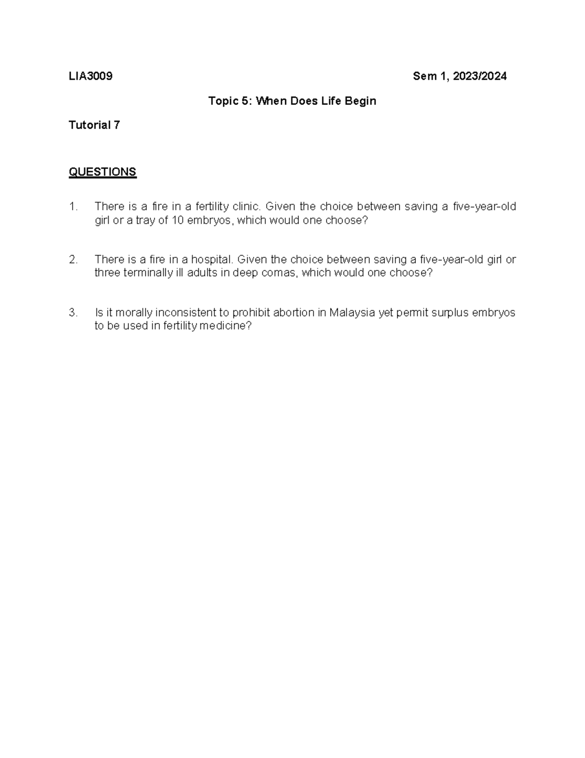 Tutorial 7 - LIA3009 Sem 1, 2023/ Topic 5: When Does Life Begin ...