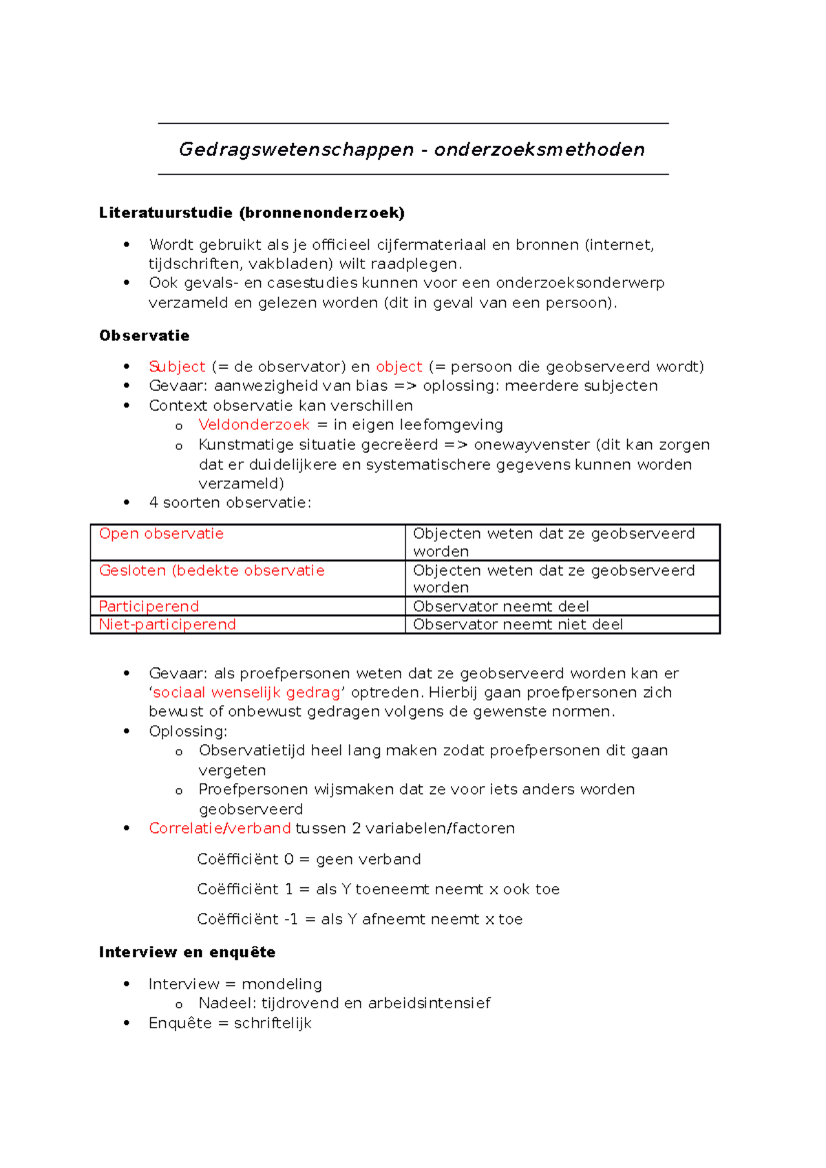 Gedragswetenschappen Onderzoeksmethoden - Gedragswetenschappen ...