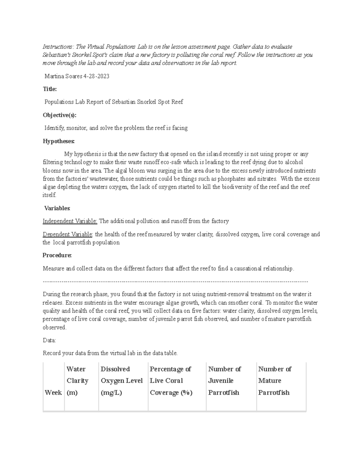 04.03 Ecosystems Populations Lab - Martina Soares - Instructions: The ...