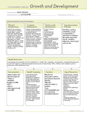 Growth and development school age - ACTIVE LEARNING TEMPLATES ...