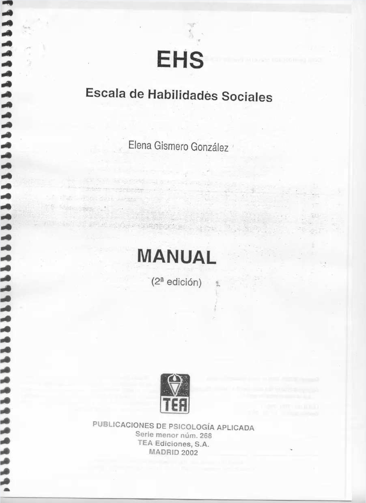 Pdf-ehs-manual compress - EHS Escala de Habilidades Sociales Elena Gismero González MANUAL (2 ...