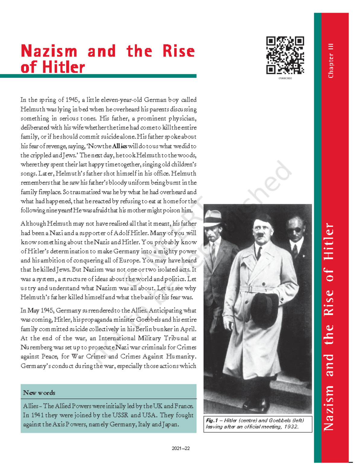 NCERT CHAPTER ON NAZISM - Nazism and the Rise of Hitler 49 In the ...
