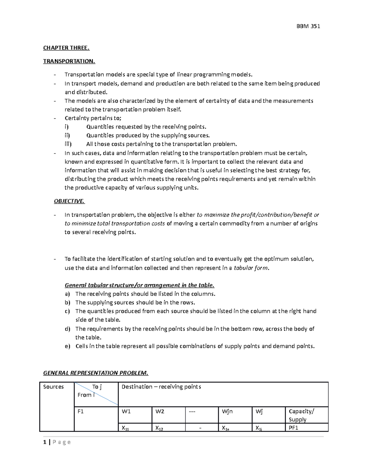 Chapter Three Transportation - CHAPTER THREE. TRANSPORTATION ...