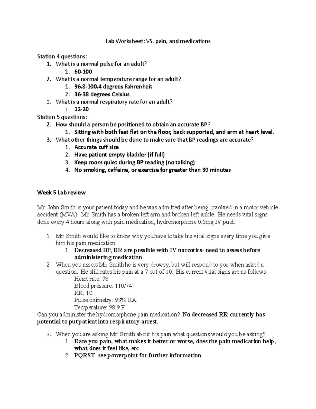 Lab worksheet VS pain medications key docx 8.43.35 AM - Lab Worksheet ...