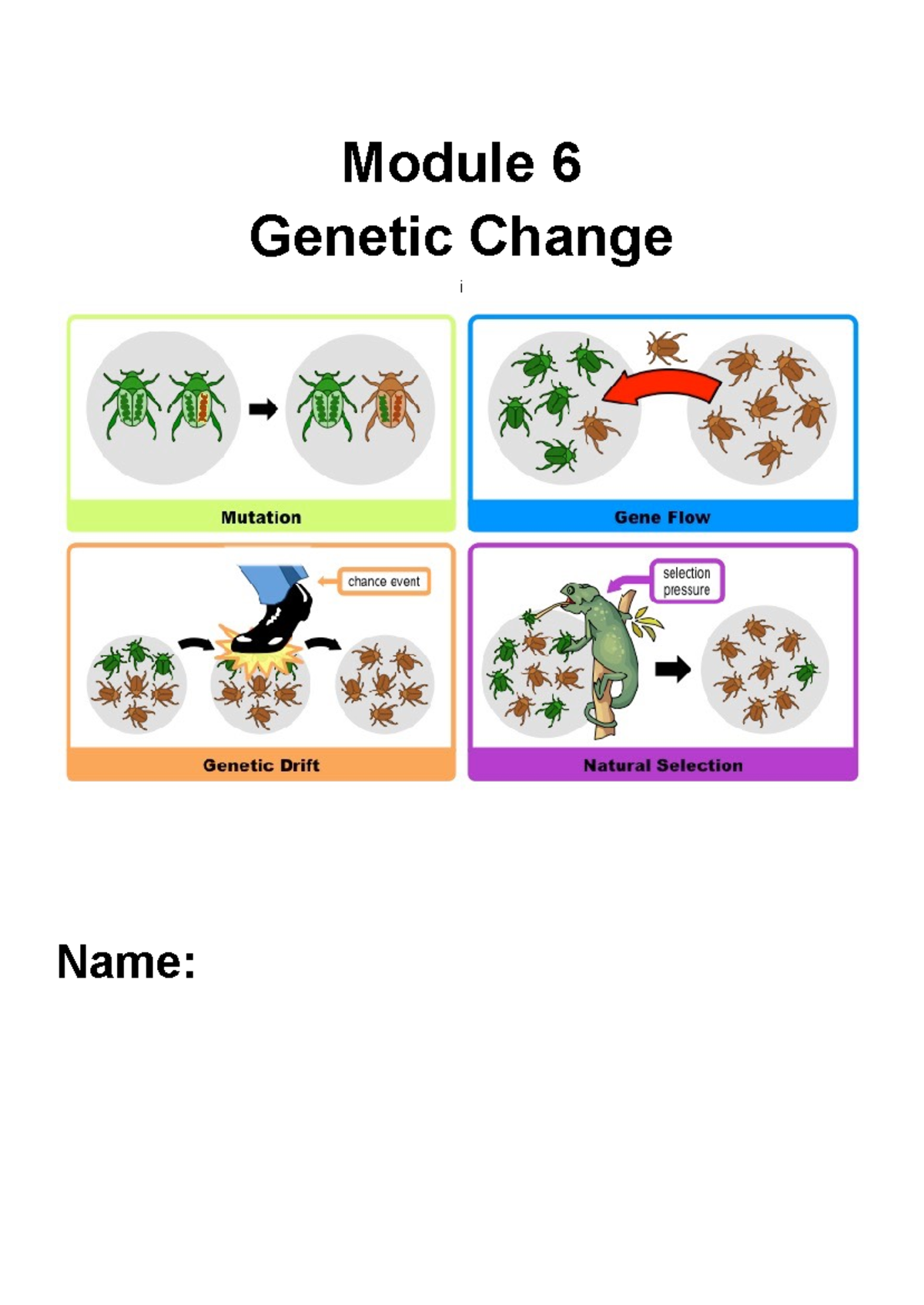 Answers Module 6 Booklet Print - Module 6 Genetic Change i Name: Module 6 Lesson 3 Inquiry ...