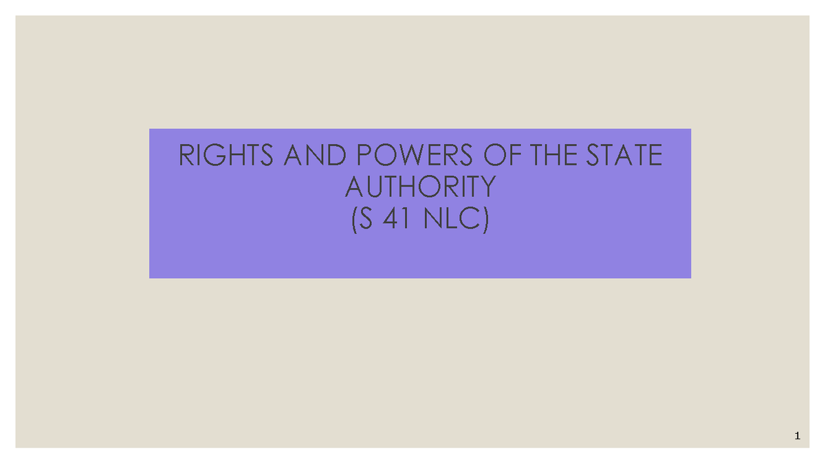 Rights AND Powers OF THE State Authority - RIGHTS AND POWERS OF THE ...