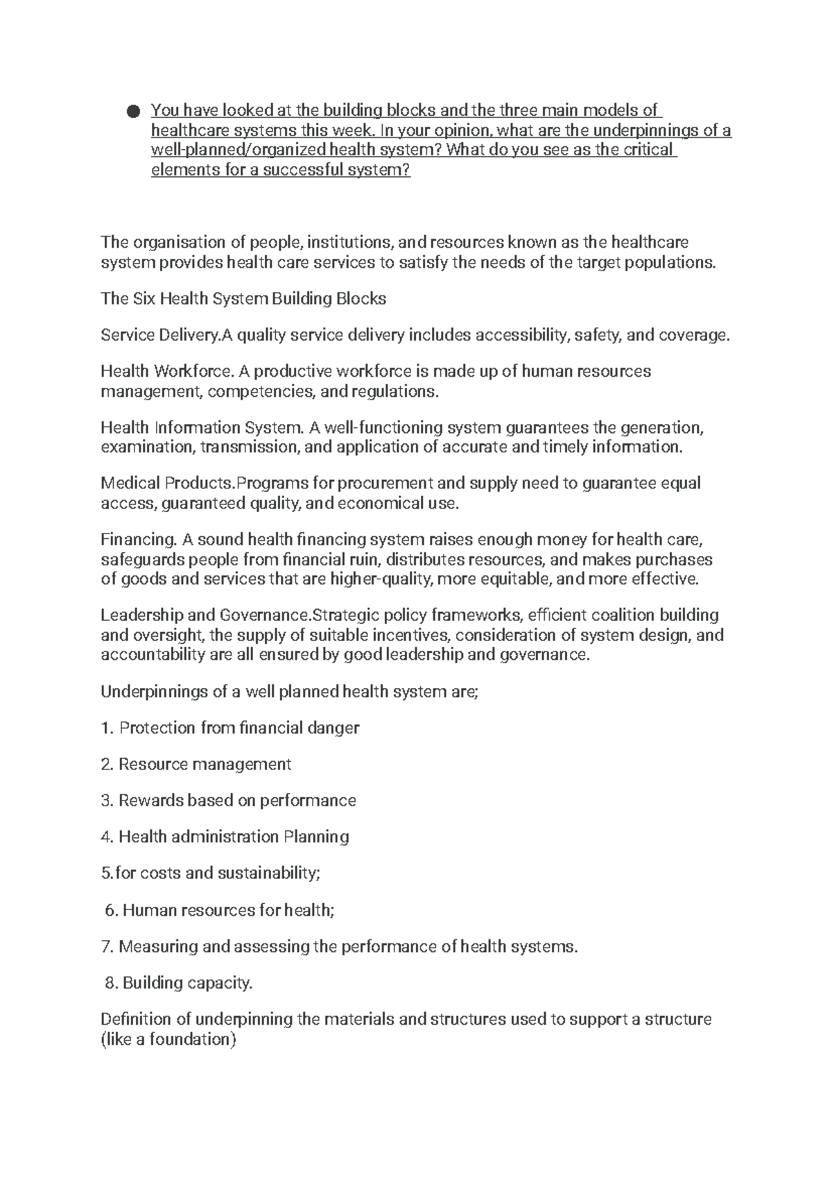 You have looked at the building blocks and the three main models of ...