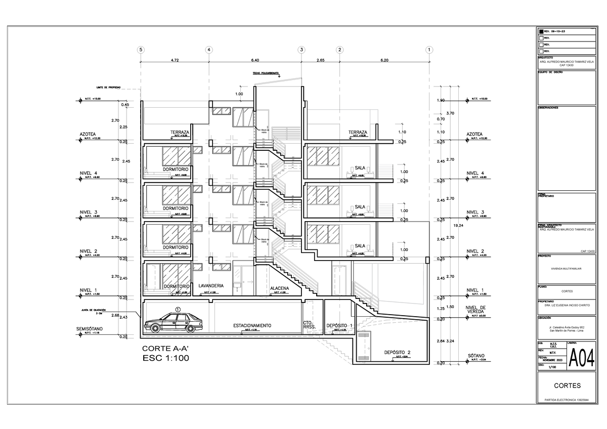 Planos digital-4 - CORTE A-A' Block de vidrio Block de vidrio Block de ...