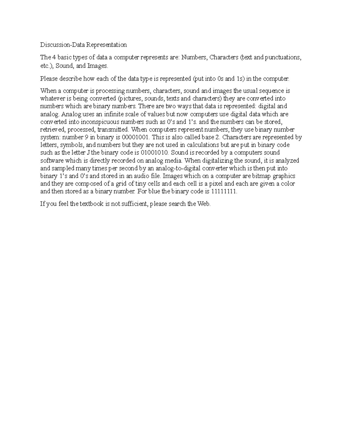 Discussion Board-Data Representation - Discussion-Data Representation ...