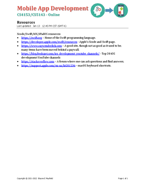 Syllabus Part 2- Mobile App Development - Mobile App Development CS4153 ...