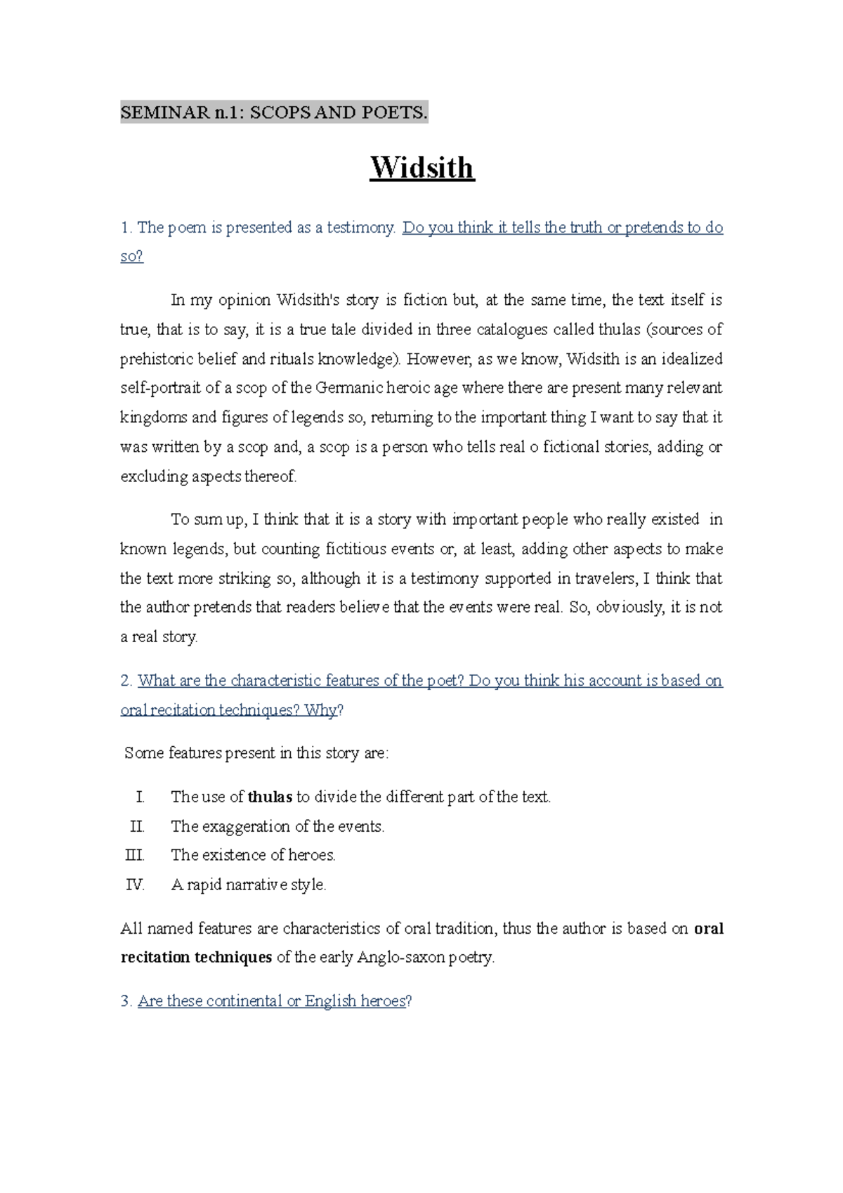 Seminar nº1 Widsith & House of Fame - SEMINAR n: SCOPS AND POETS ...