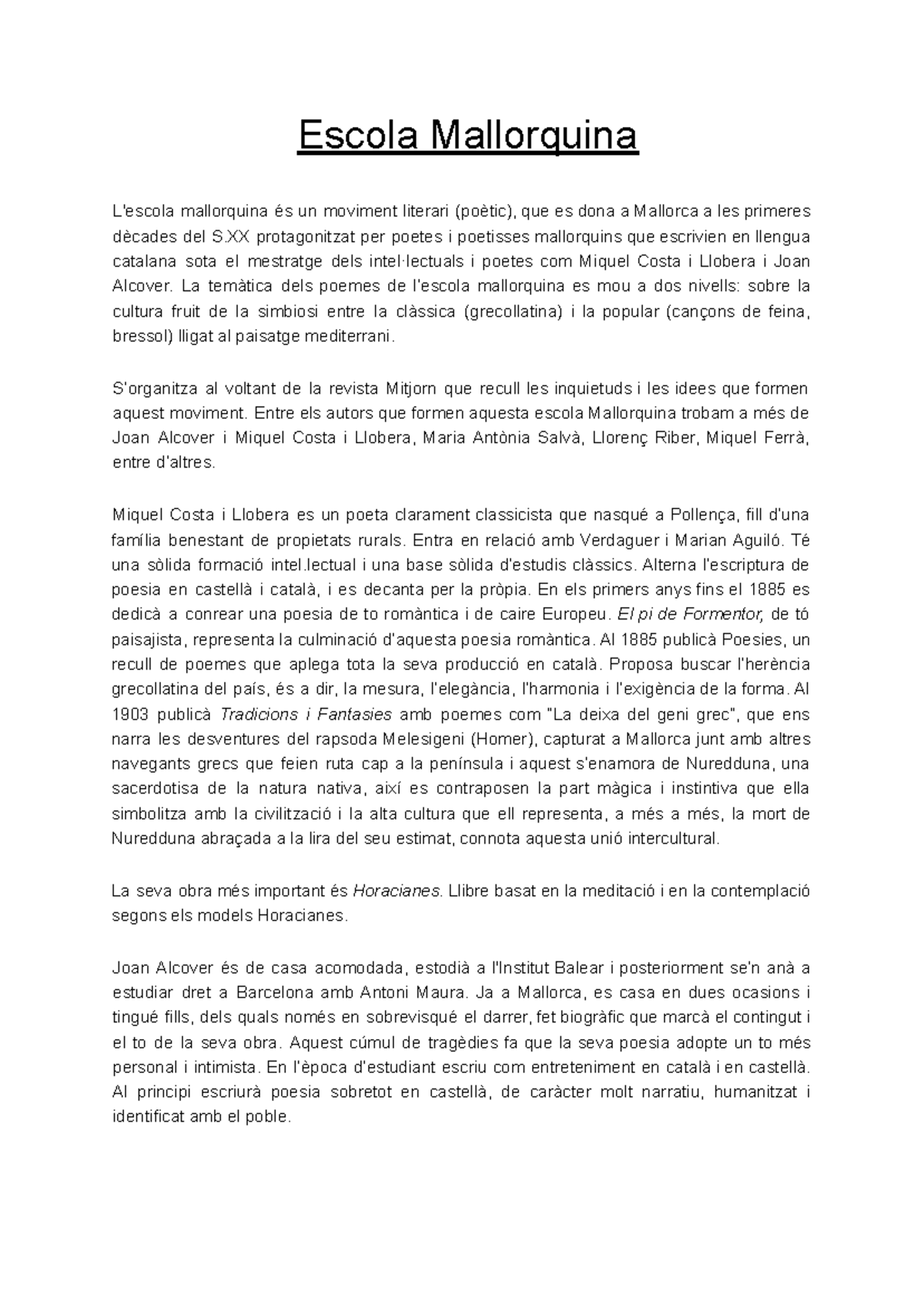 Examen 3 Català - asasdas - Escola Mallorquina L'escola mallorquina és ...