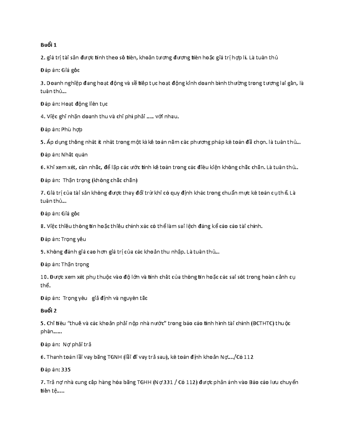 Trắc nghiệm lms trên lớp kttc3 - Bu i 1ổ 2. giá tr tài s n đị ả ược tnh theo sốố tềền, kho n t ả ...