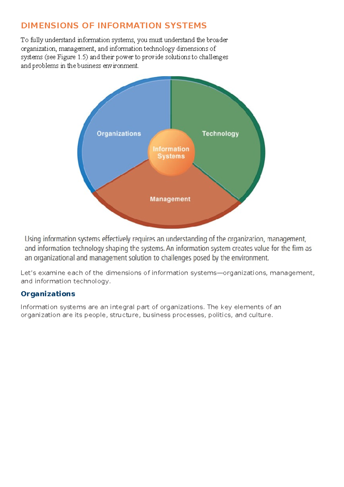 Dimensions OF Information Systems - DIMENSIONS OF INFORMATION SYSTEMS ...