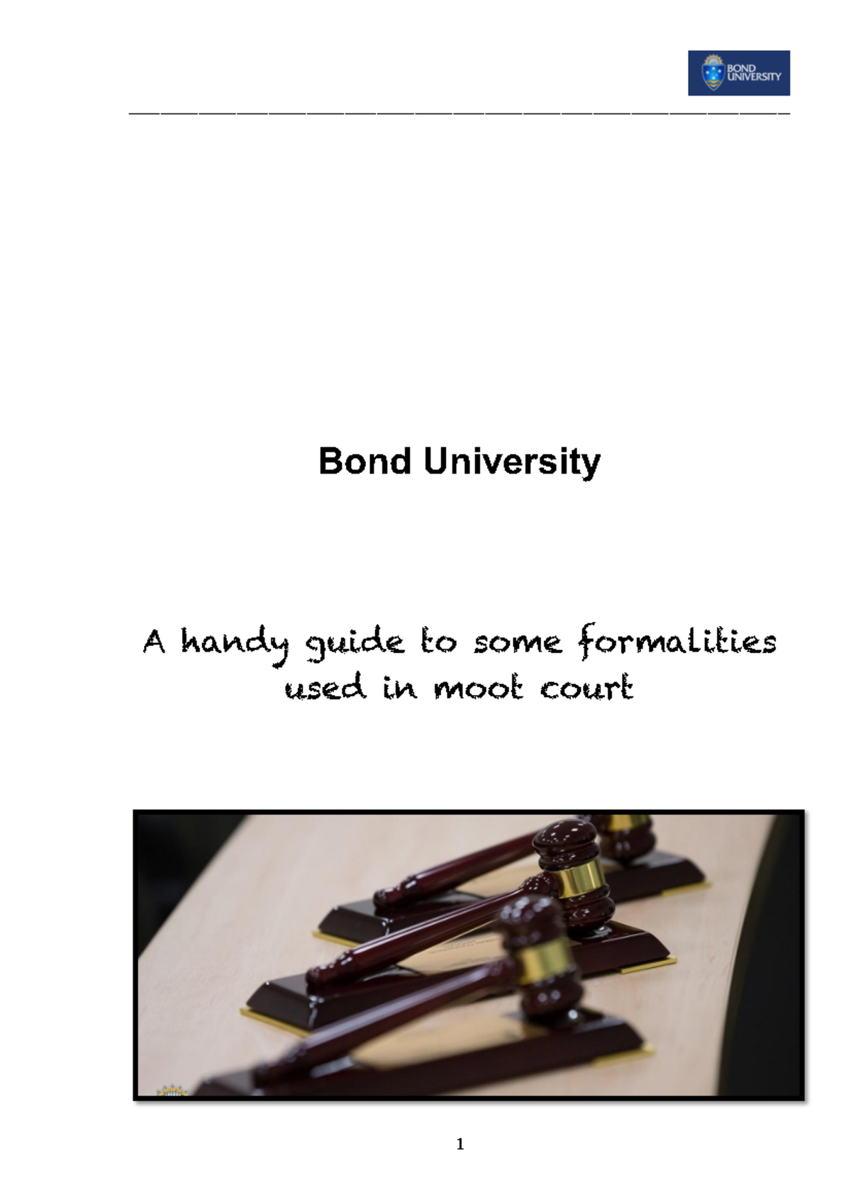 Mooting Phrases and Formalities Guide (General) 2019 - Bond University ...