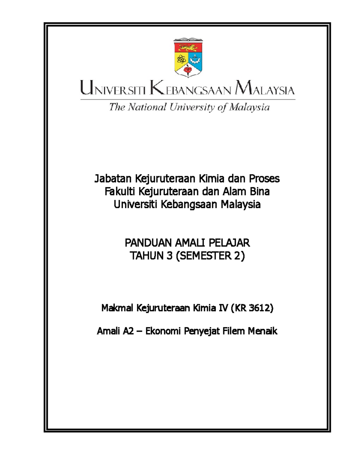 A1 Ekonomi Penyejat Filem Menaik - Jabatan Kejuruteraan Kimia dan ...