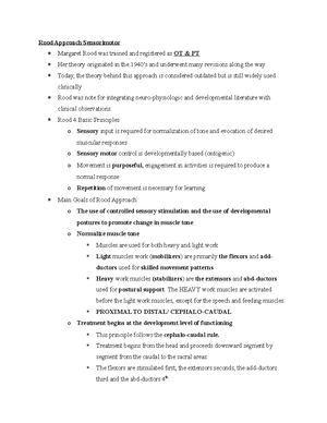 Rood Approach Sensorimotor - The HEAVY work muscles are activated ...